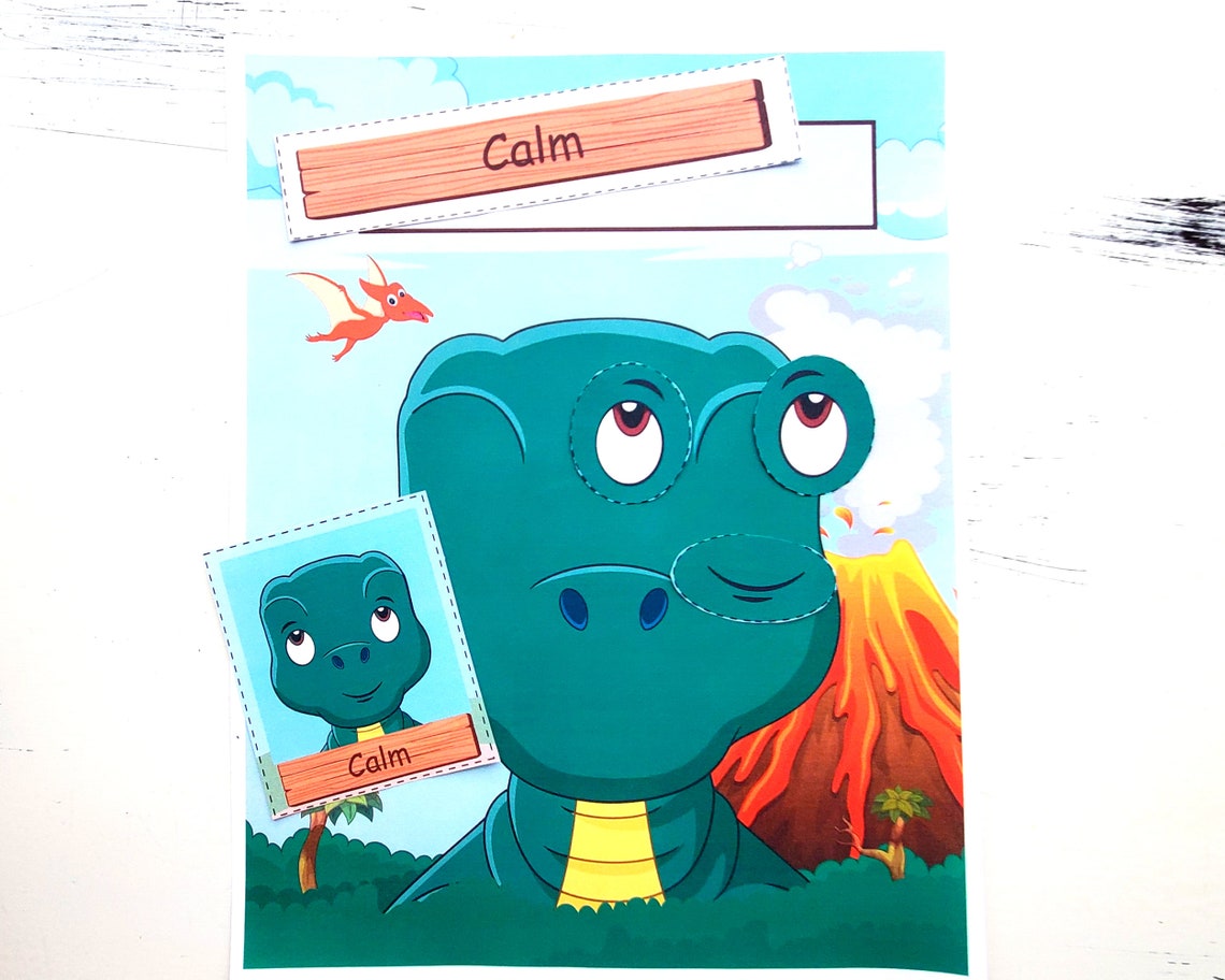 Dinosaur Social Emotional Learning Preschool Printable, Learn Feelings ...