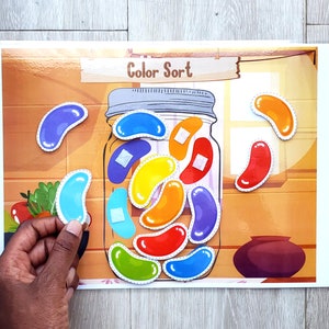 Color Sorting Activity, Montessori Color Matching Printable for Toddler ...