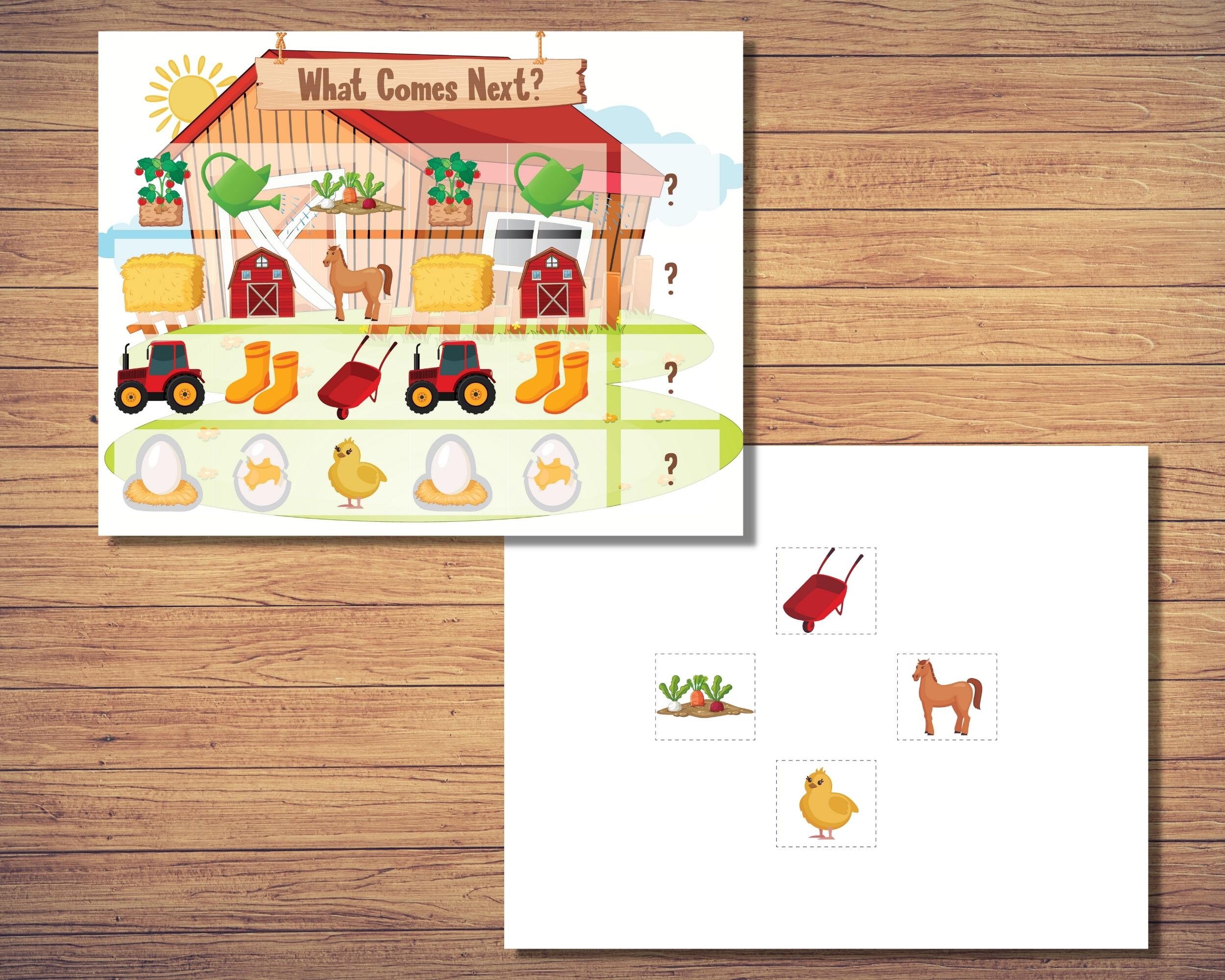 Toddler Worksheet, What Comes Next Life Skill Activity, Preschool ...