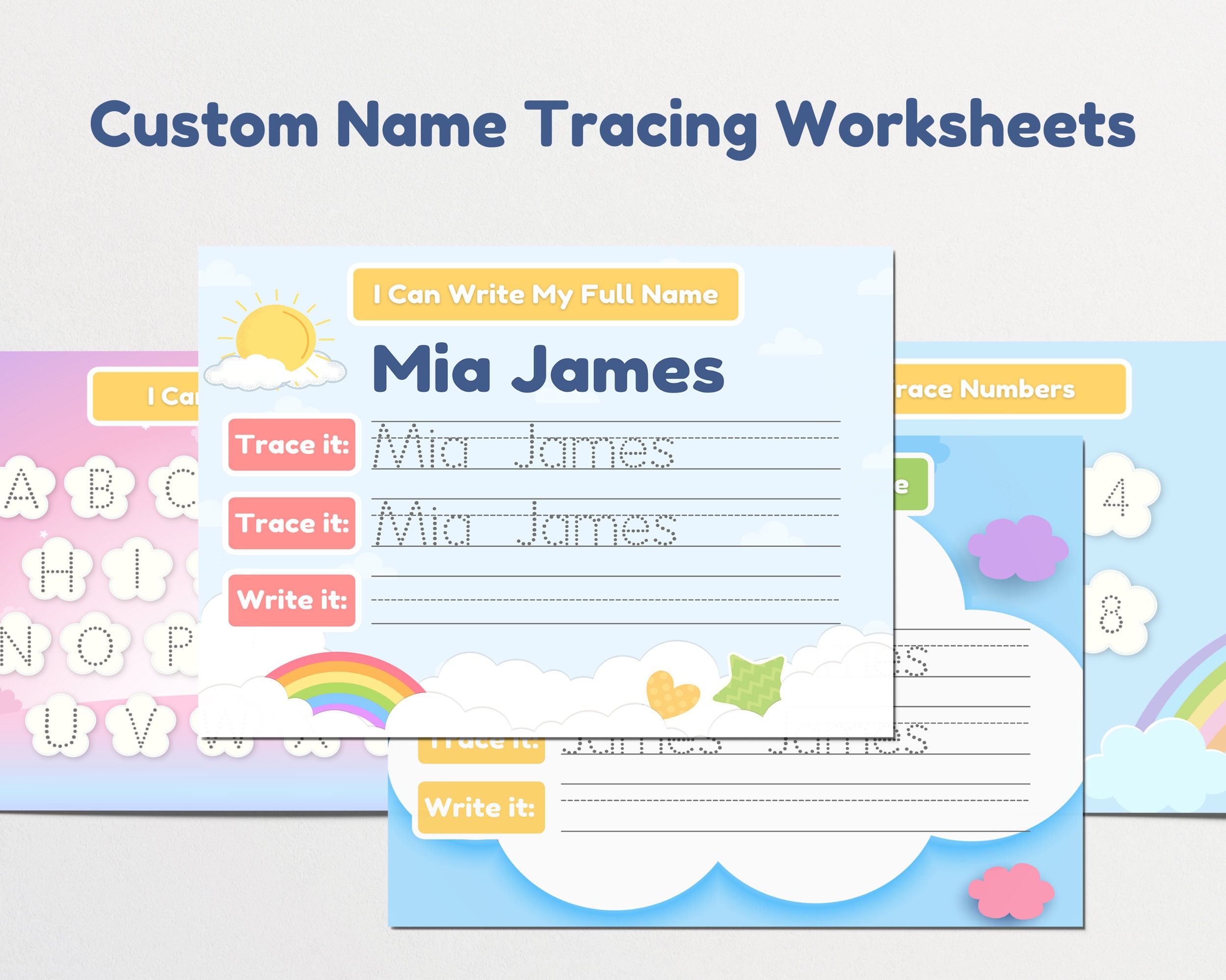 Custom Name Tracing Sheet and Handwriting Practice, I Can Write My Name ...