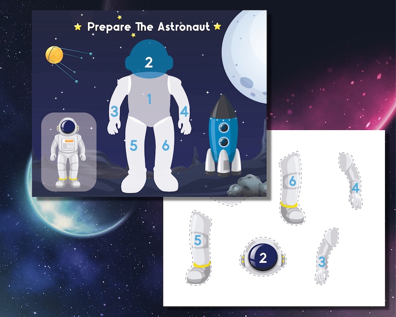 Astronaut Space Activity to Learn Numbers and Counting, Montessori ...