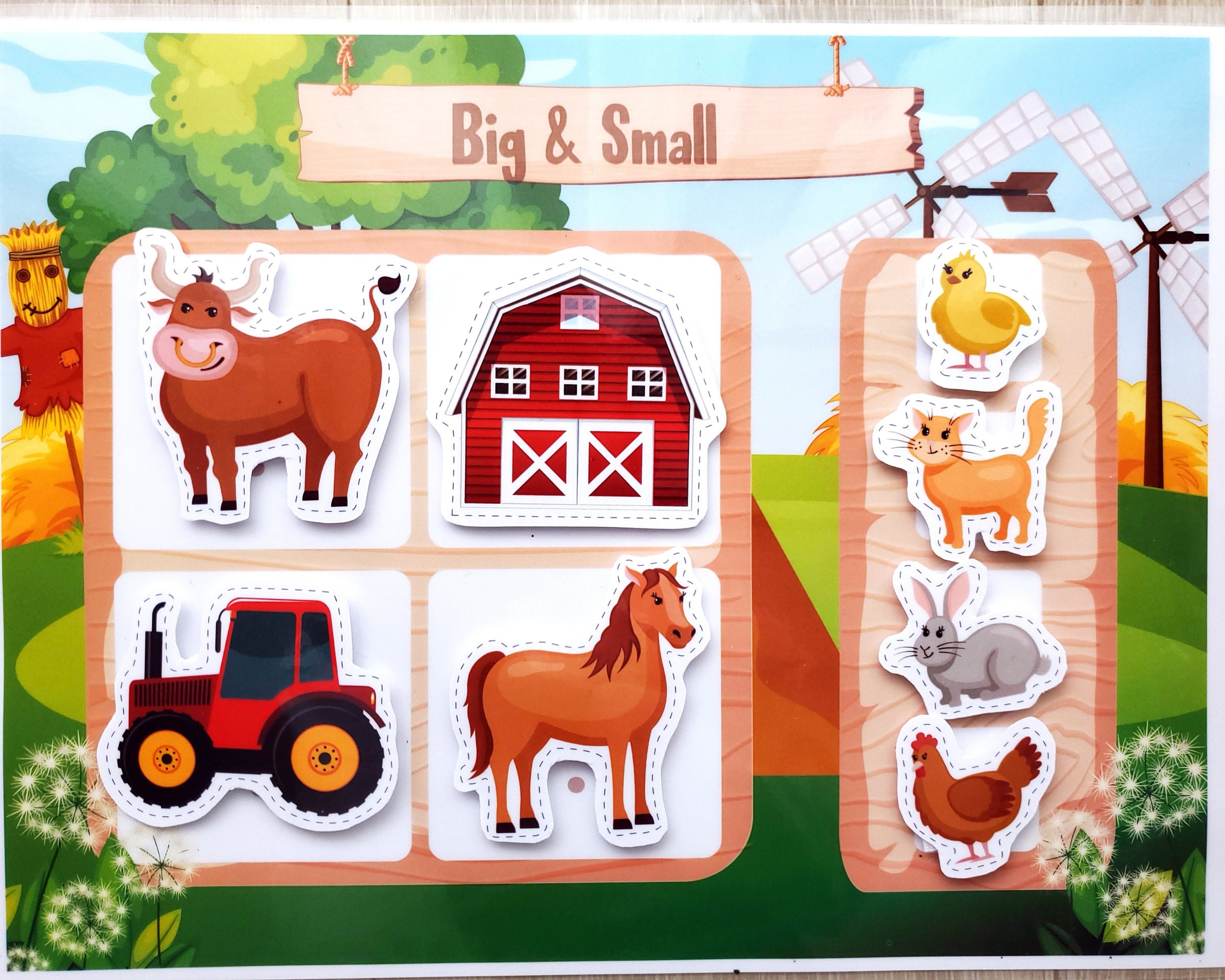 Preschool Printable Sorting Activities, Big and Small Activity Mat ...