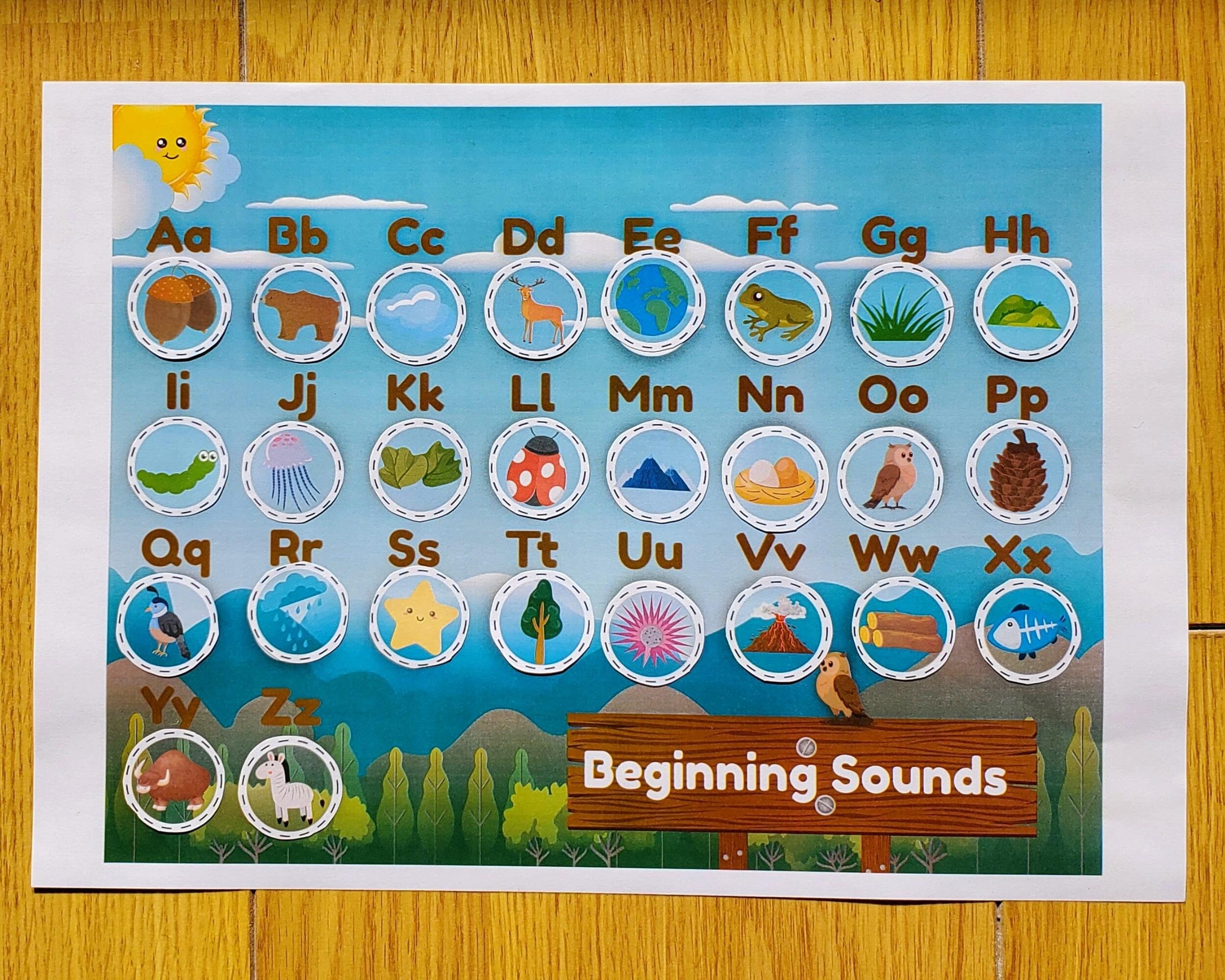 Nature Beginning Sounds Worksheet, Kindergarten Phonics for Learning to ...