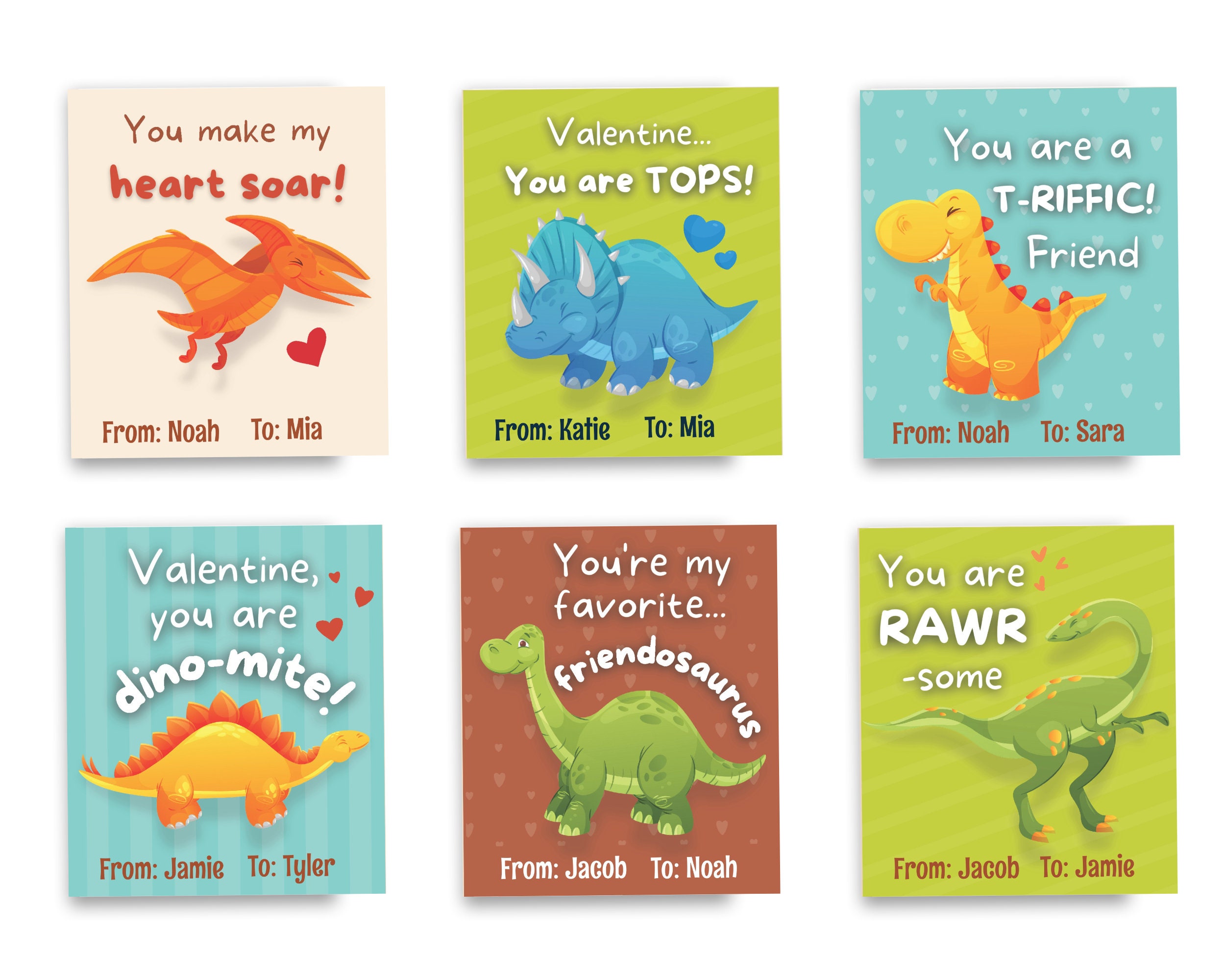 Printable Dinosaur Valentines Day Cards for Kids Dino Tags - Etsy