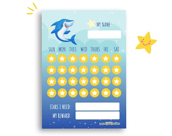 Shark Reward Chart Incentive Chart Chore Chart Potty - Etsy Canada