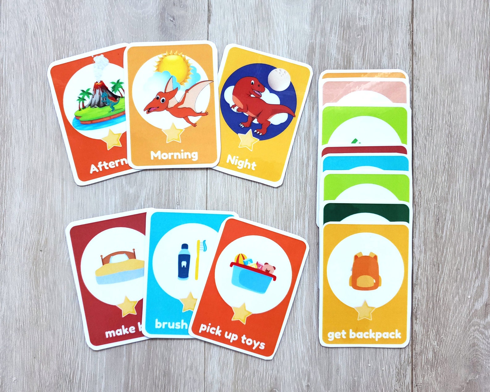 Dinosaur Routine Cards, Printable Daily Visual Schedule and Chore Cards ...