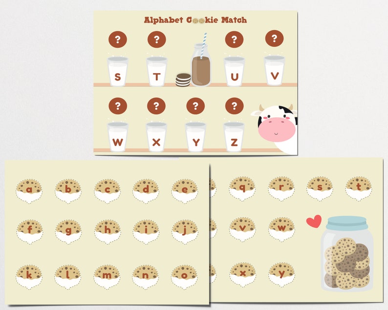 Printable Alphabet Matching With Cookies, Upper Case and Lower Case ...