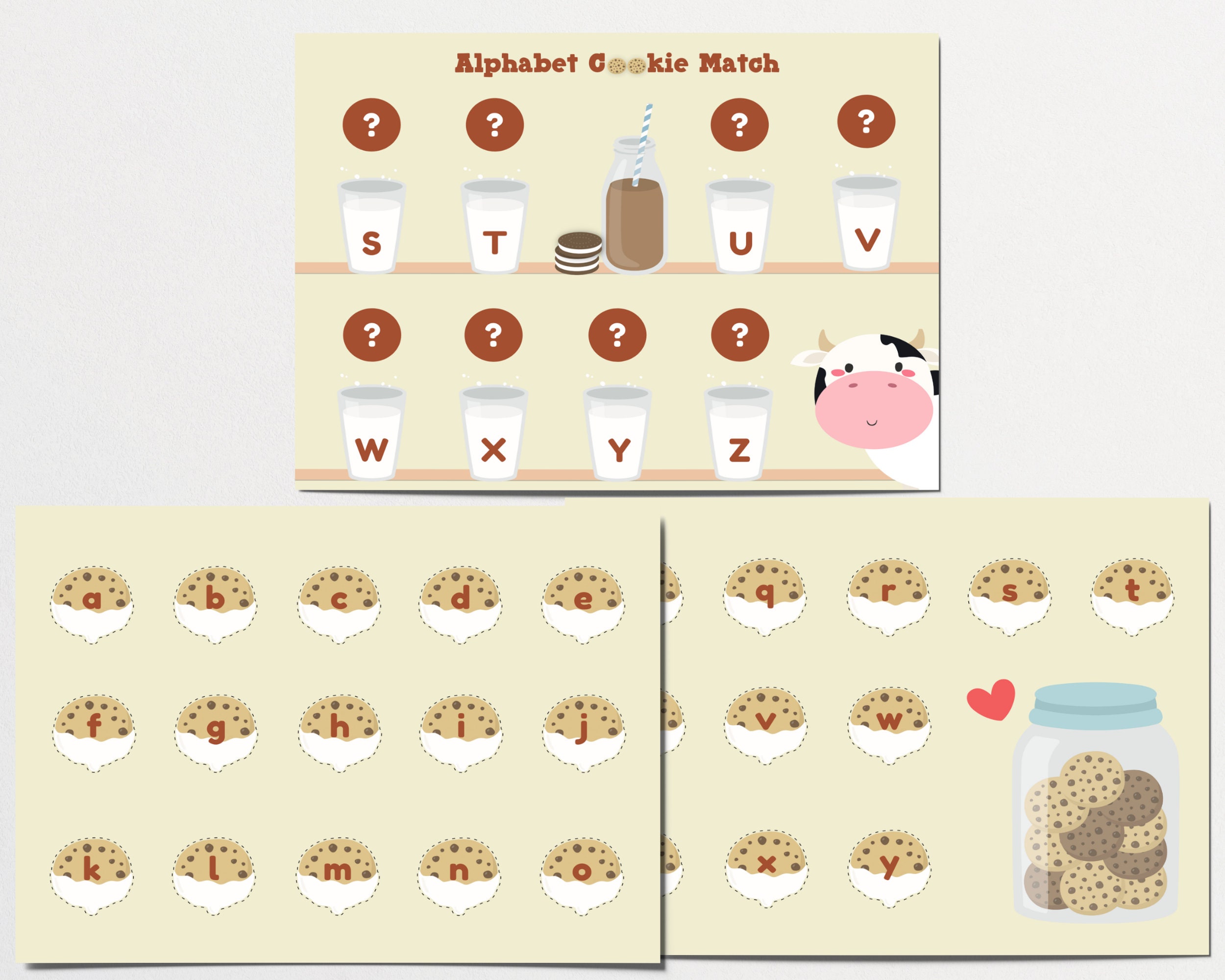 Printable Alphabet Matching With Cookies, Upper Case and Lower Case ...