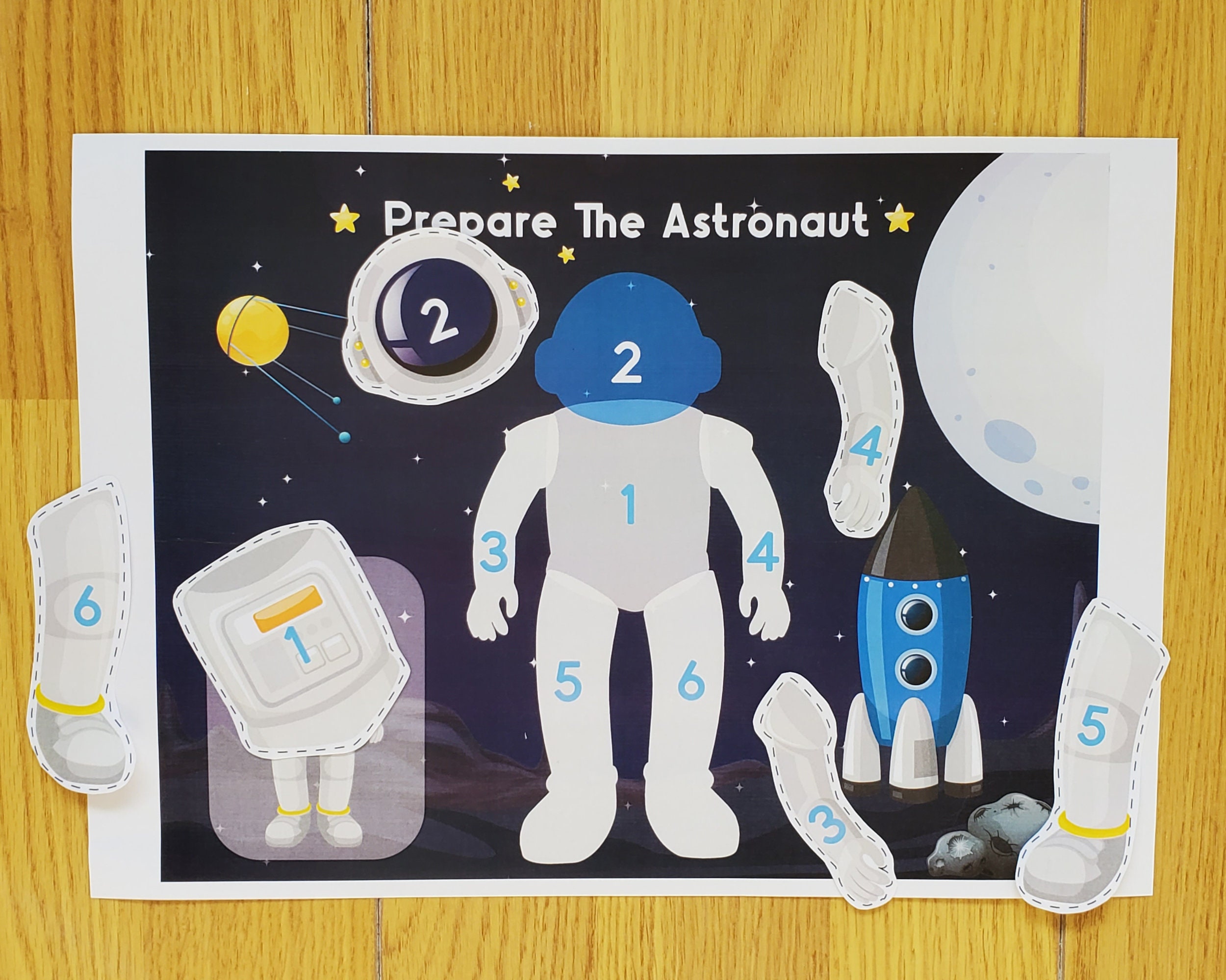 Astronaut Space Activity to Learn Numbers and Counting, Montessori ...