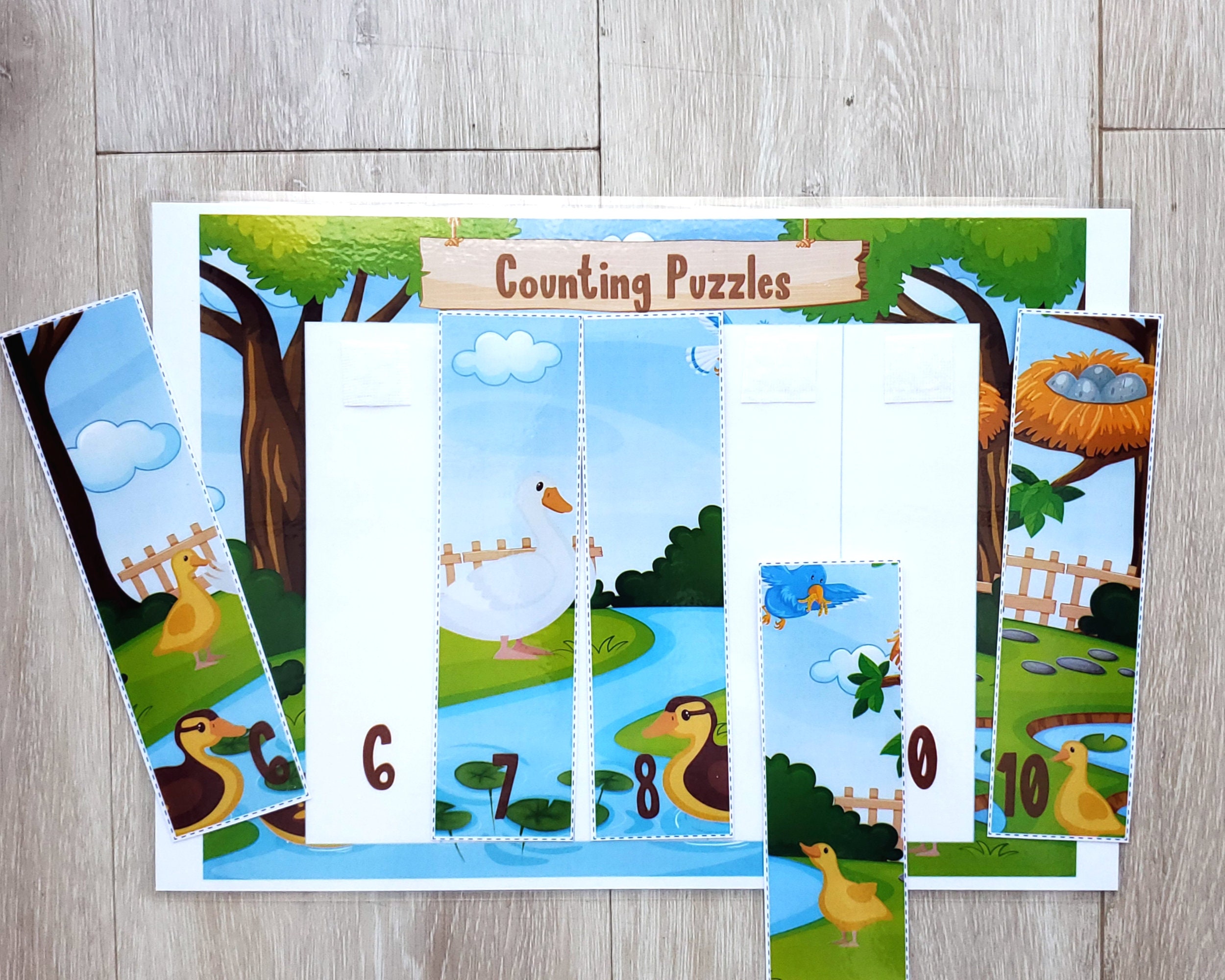 Preschool Math Printable, Montessori Counting Puzzle and Number ...