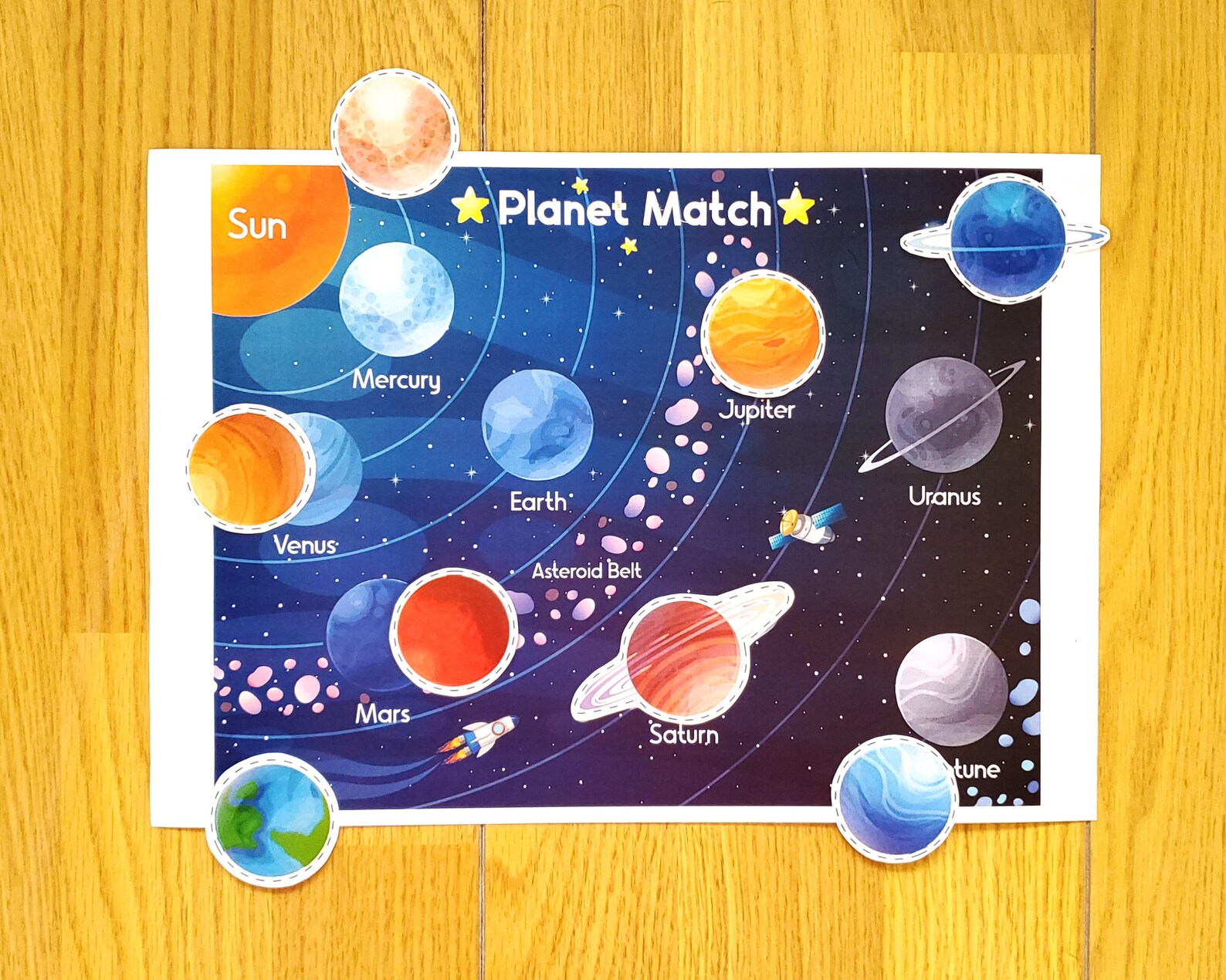 Planet Match Printable, Solar System Montessori Activity for Preschool ...