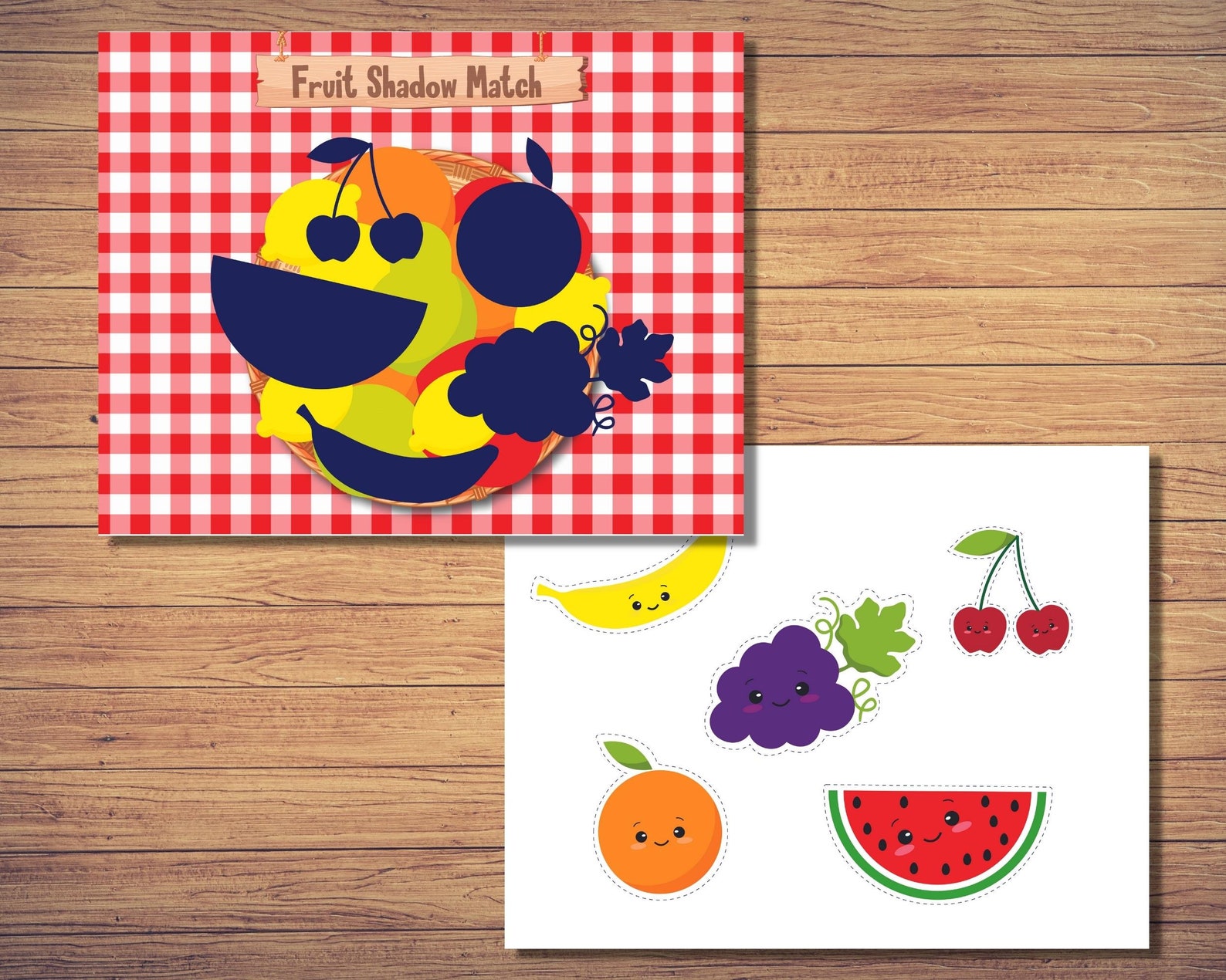 Preschool Printable Fruit Matching Worksheet for Toddler Learning ...