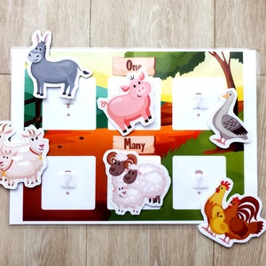 Toddler Worksheet Sorting Activities, One and Many Activity Mat, Busy ...
