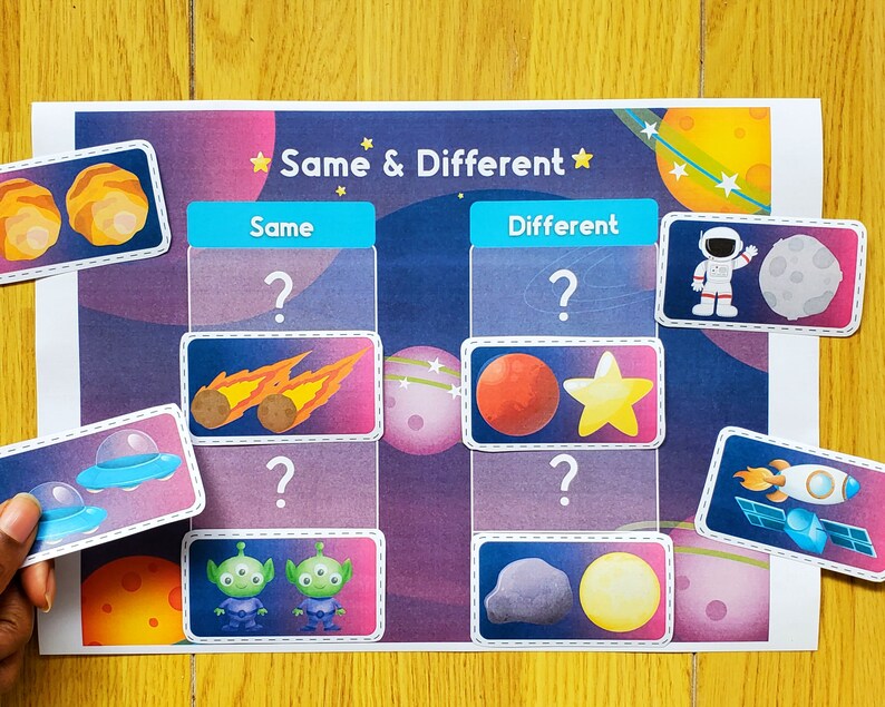 Same Different Sorting Activity Outer Space Printable Life - Etsy