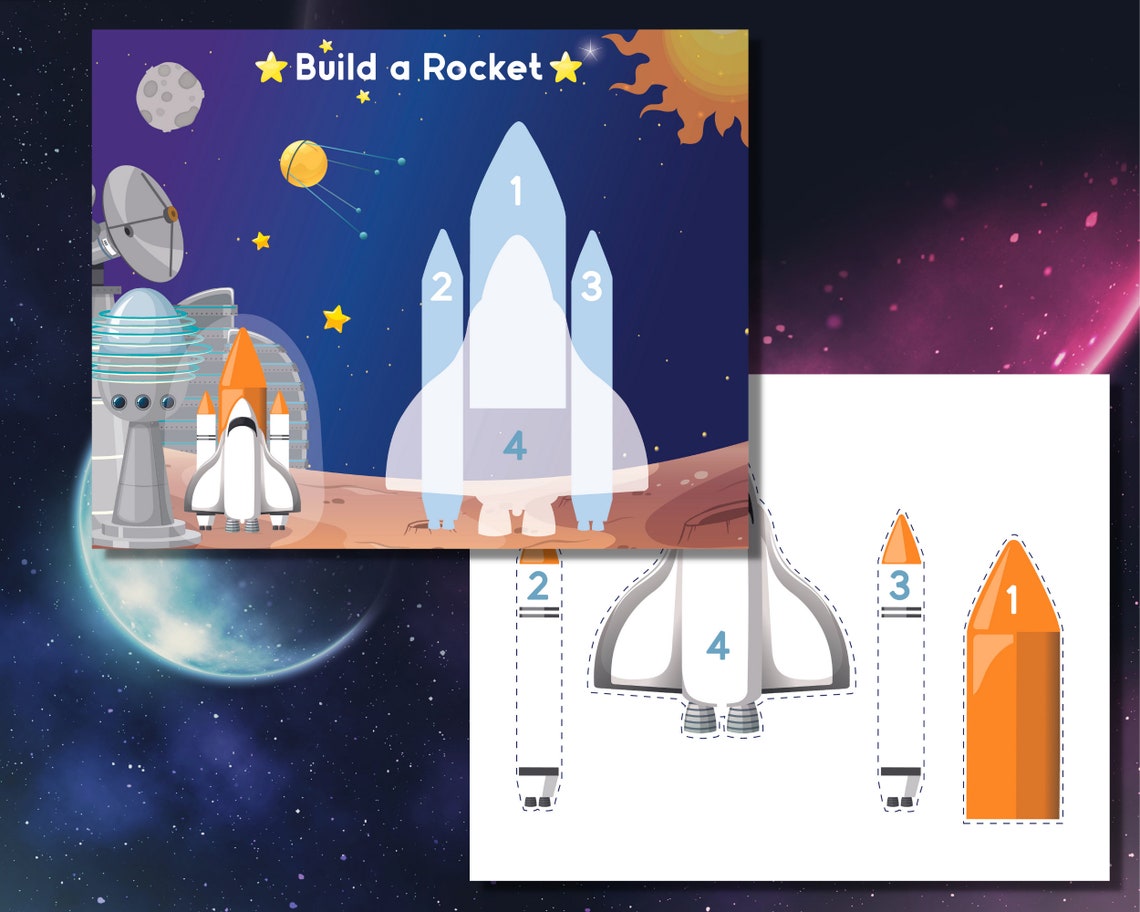 Build a Rocket Printable, Montessori Space Activity to Learn Numbers ...