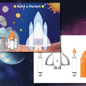 Build a Rocket Printable, Montessori Space Activity to Learn Numbers ...