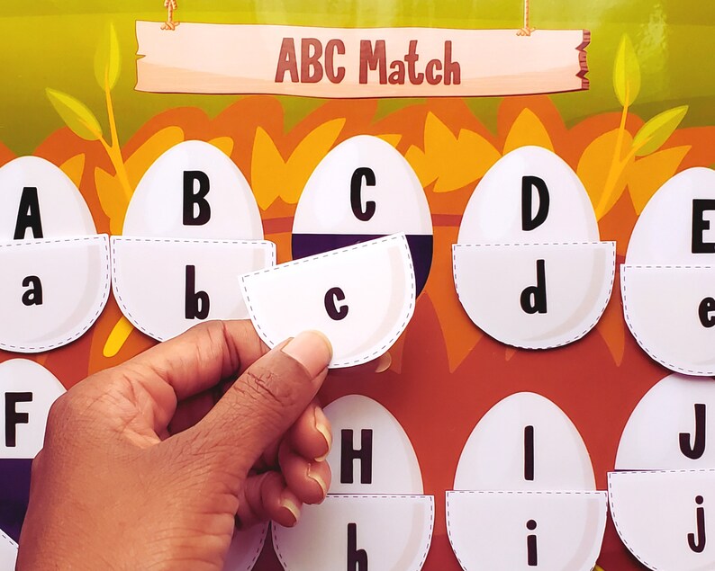 Farm Eggs Printable Alphabet Matching With Upper Case and | Etsy