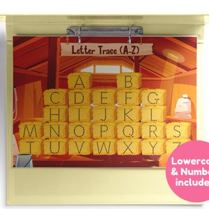 Busy Book Printable Farm Alphabet Tracing Worksheets, Upper Case and ...