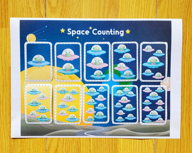 Space Counting Printable: Solar System Number Match (PDF) - Etsy