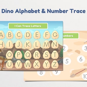 Printable Alphabet Tracing Worksheets With Dinosaur Upper Case and ...