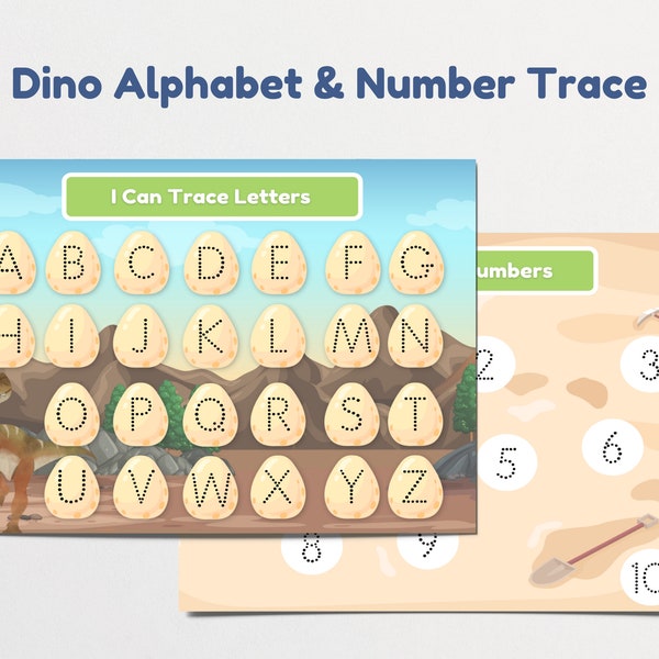 Dinosaur Alphabet Tracing Worksheets - Etsy