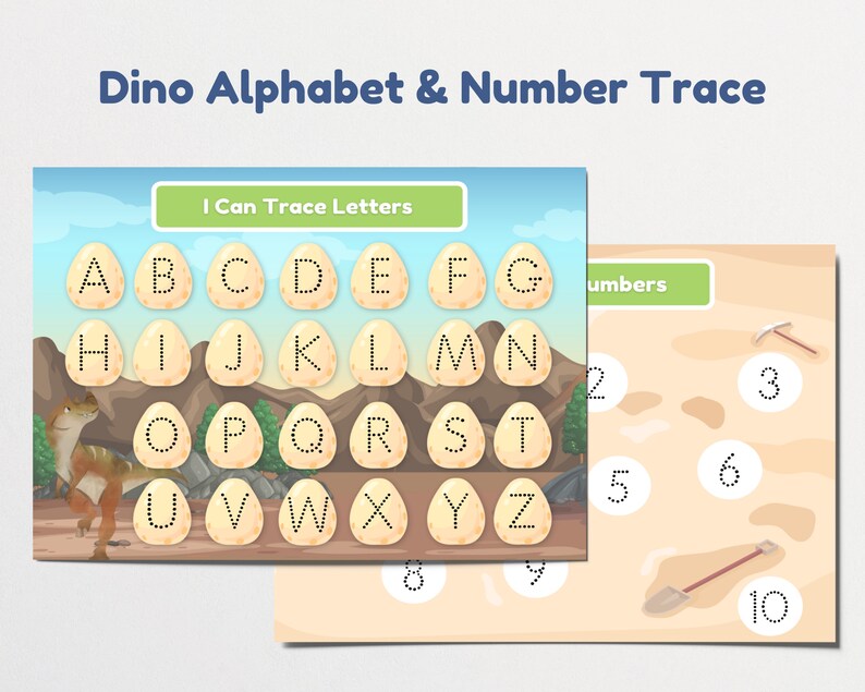 Printable Alphabet Tracing Worksheets With Dinosaur Upper Case and ...