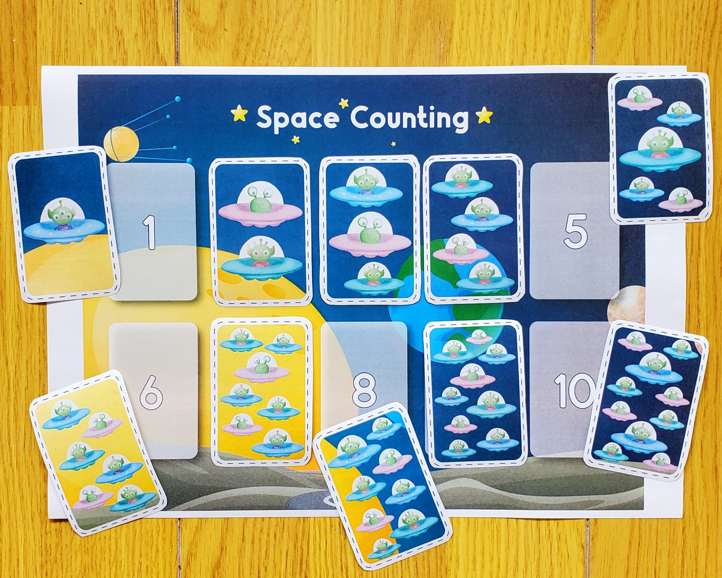 Space Counting Printable: Solar System Number Match (PDF) - Etsy