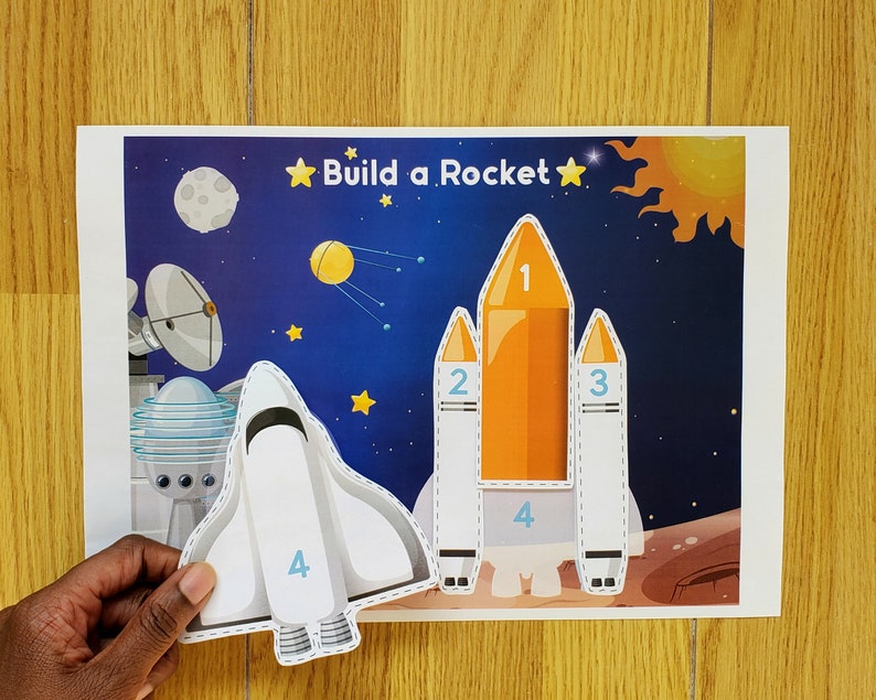 Build a Rocket Printable, Montessori Space Activity to Learn Numbers ...