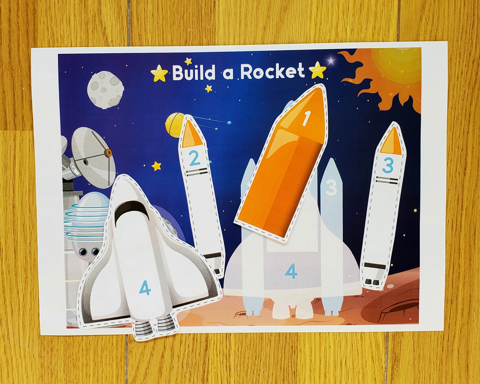Build a Rocket Printable, Montessori Space Activity to Learn Numbers ...