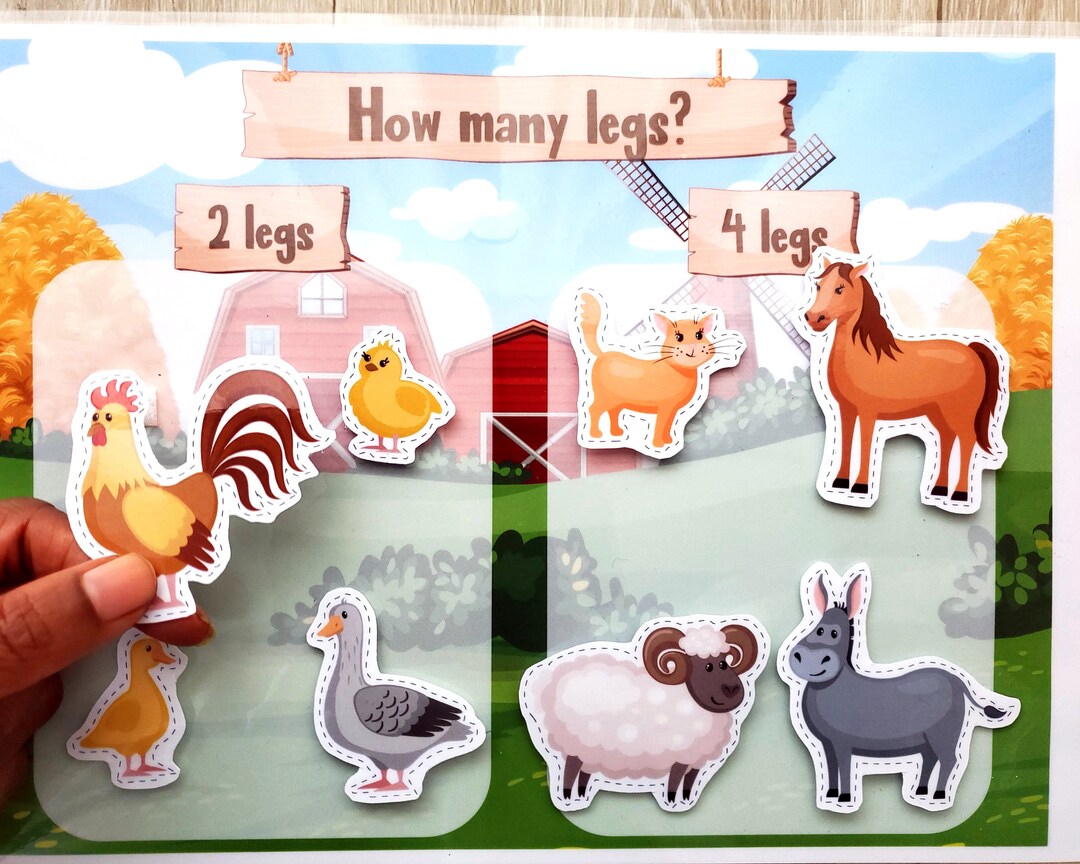 Preschool Math, Number Printable, Montessori Farm Animal Toddler Busy ...