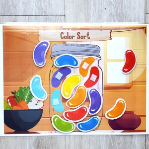 Color Sorting Activity, Montessori Color Matching Printable for Toddler ...