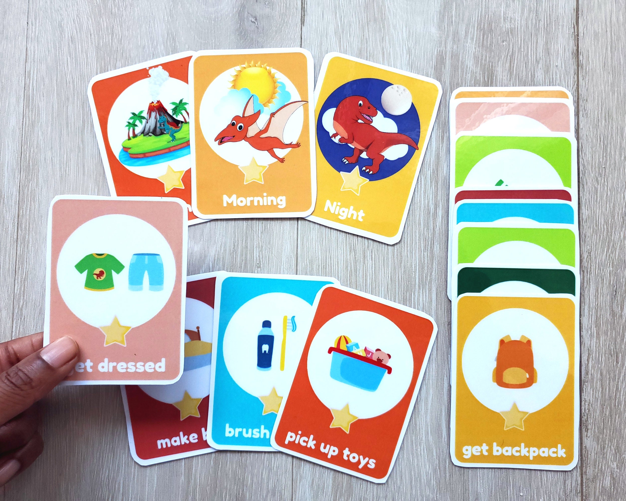 Dinosaur Routine Cards, Printable Daily Visual Schedule and Chore Cards ...