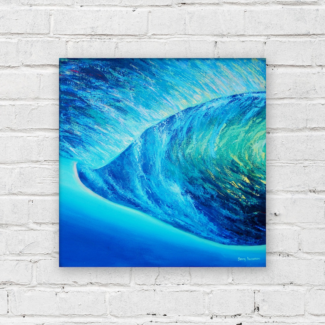 Original Acrylic Wave Painting: Abstract Ocean Art, Beach House Decor ...