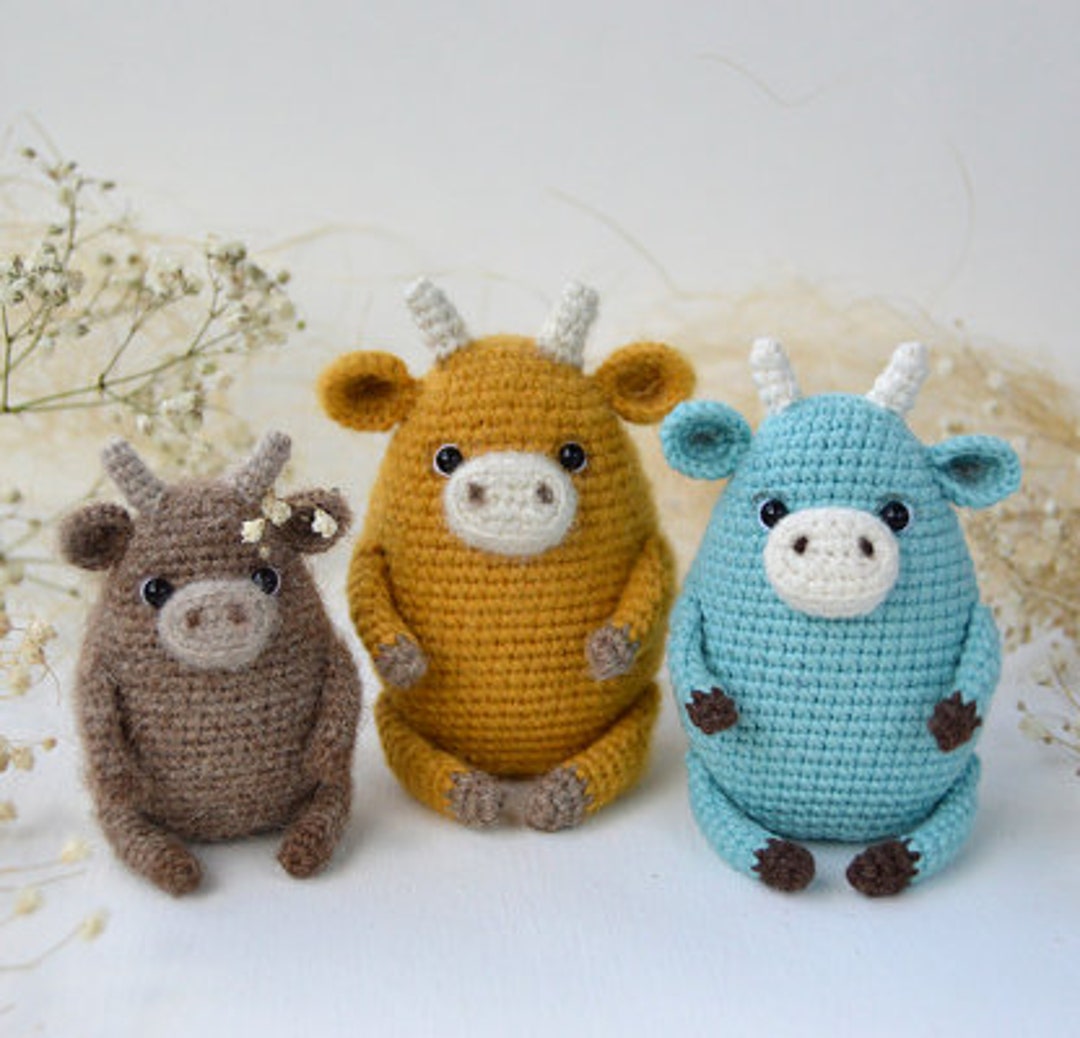 Little Sitting Cow Crochet Pattern Crochet Amigurumi Cattle - Etsy
