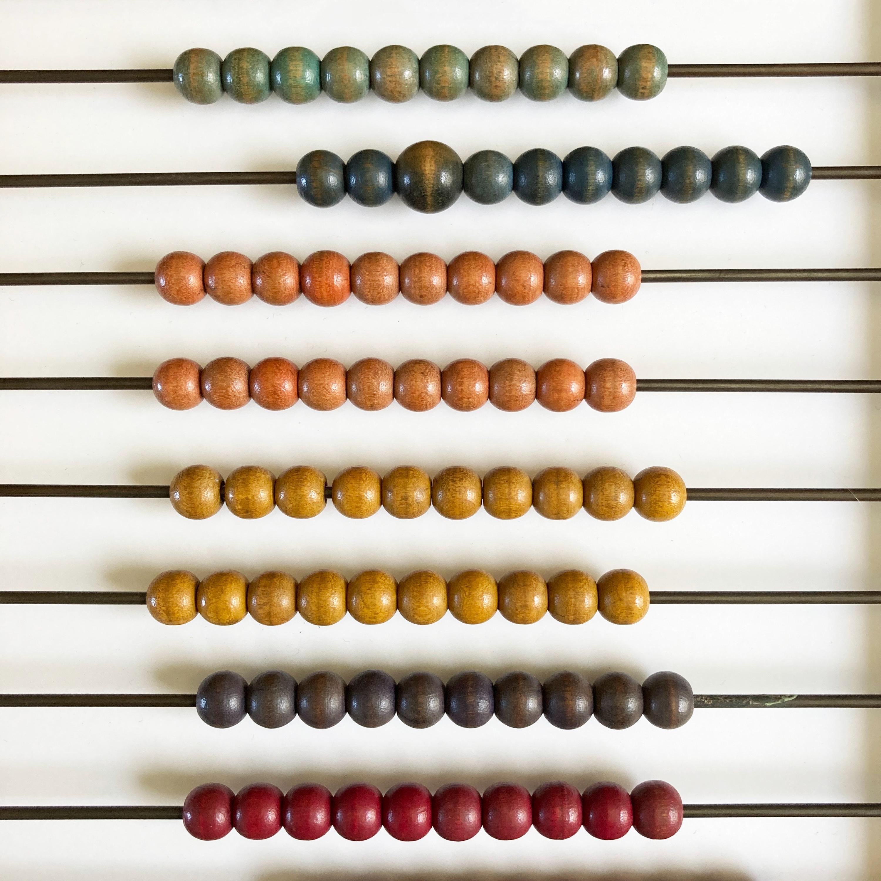 Vintage Wooden Abacus C1920, Handmade With Colorful Wood Beads and ...