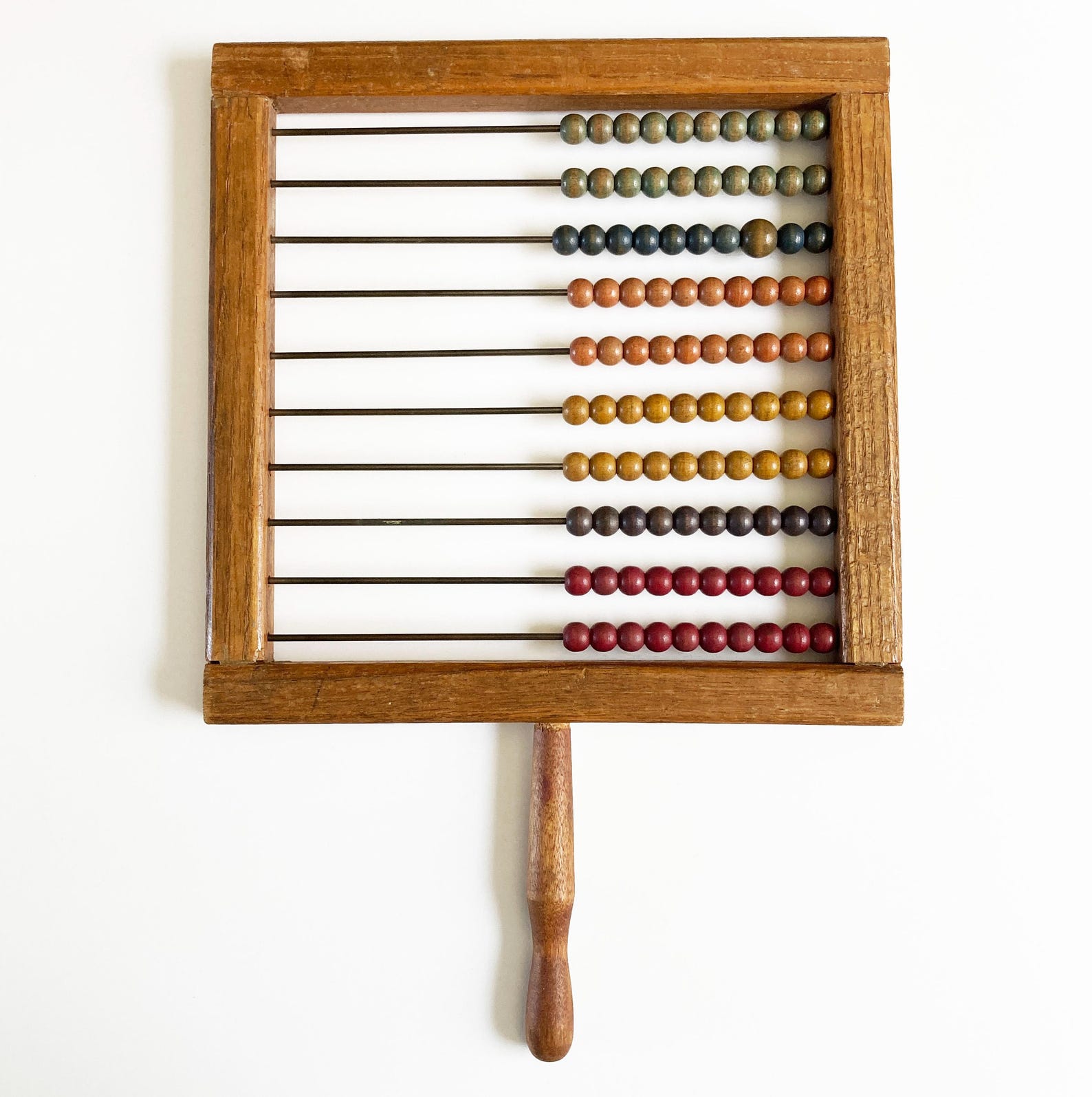 Vintage Wooden Abacus C1920, Handmade With Colorful Wood Beads and ...