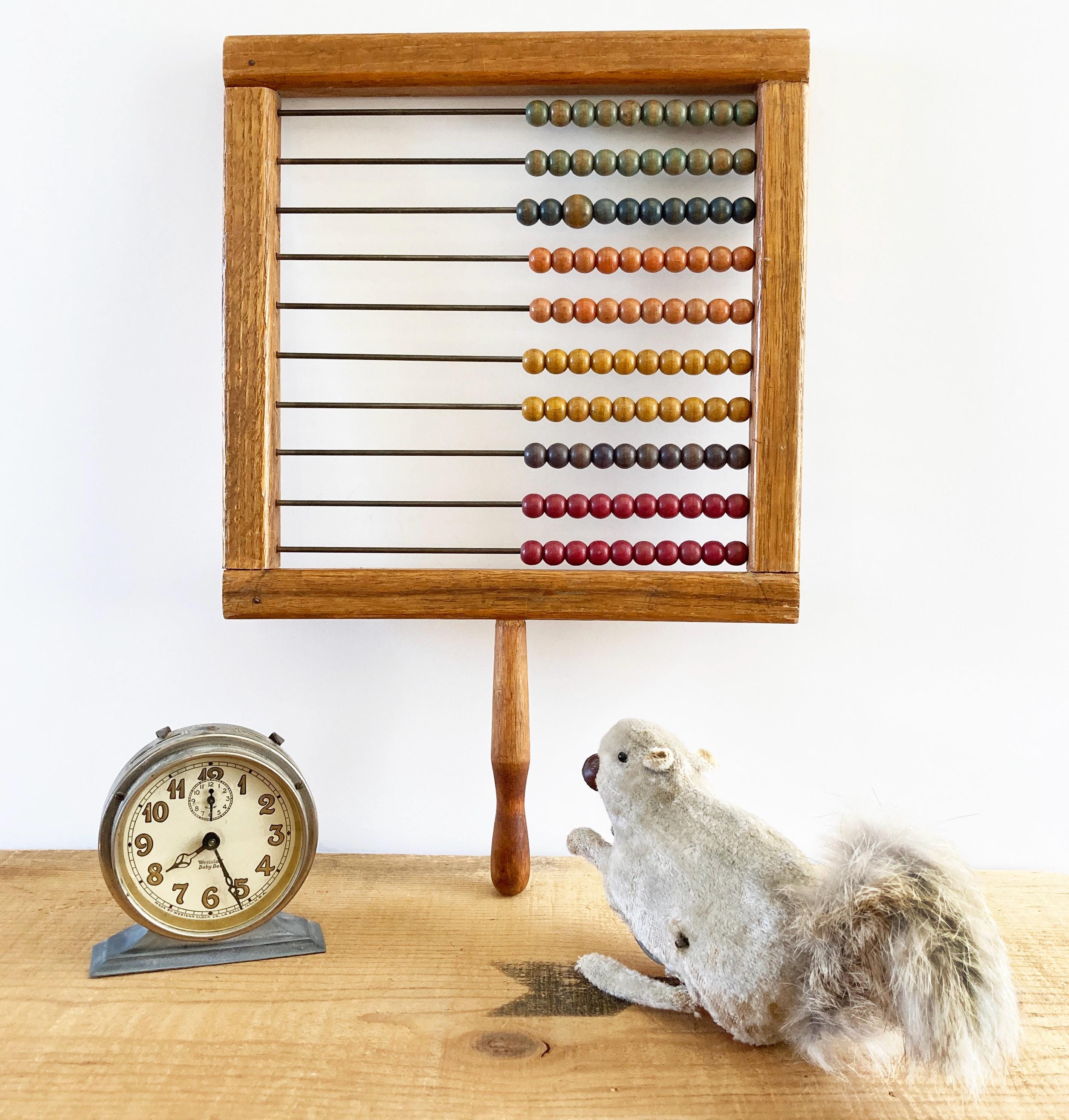 Vintage Wooden Abacus C1920, Handmade With Colorful Wood Beads and ...