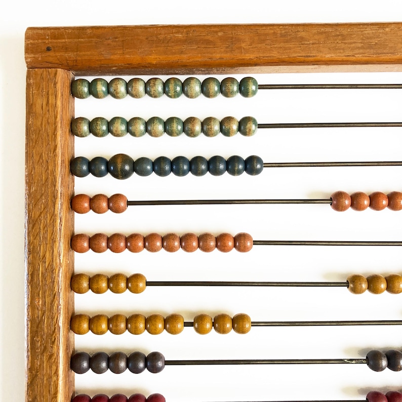 Vintage Wooden Abacus C1920, Handmade With Colorful Wood Beads and ...