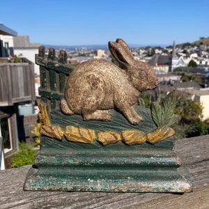 Rare, Antique Rabbit Doorstop From Albany Foundry C1920, Original ...