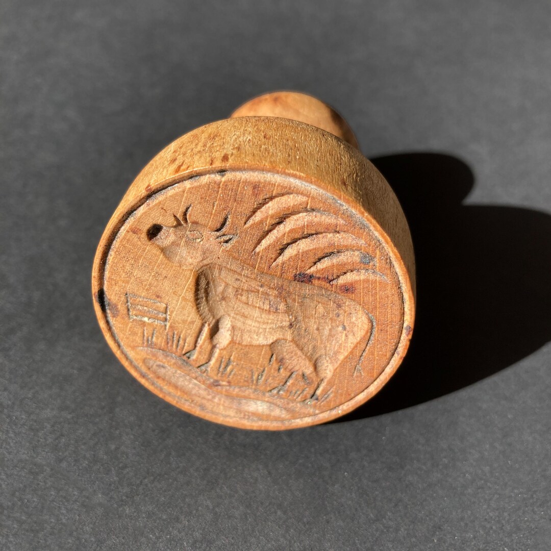 Antique 19th-century Miniature American Butter Mold With Hand-carved ...