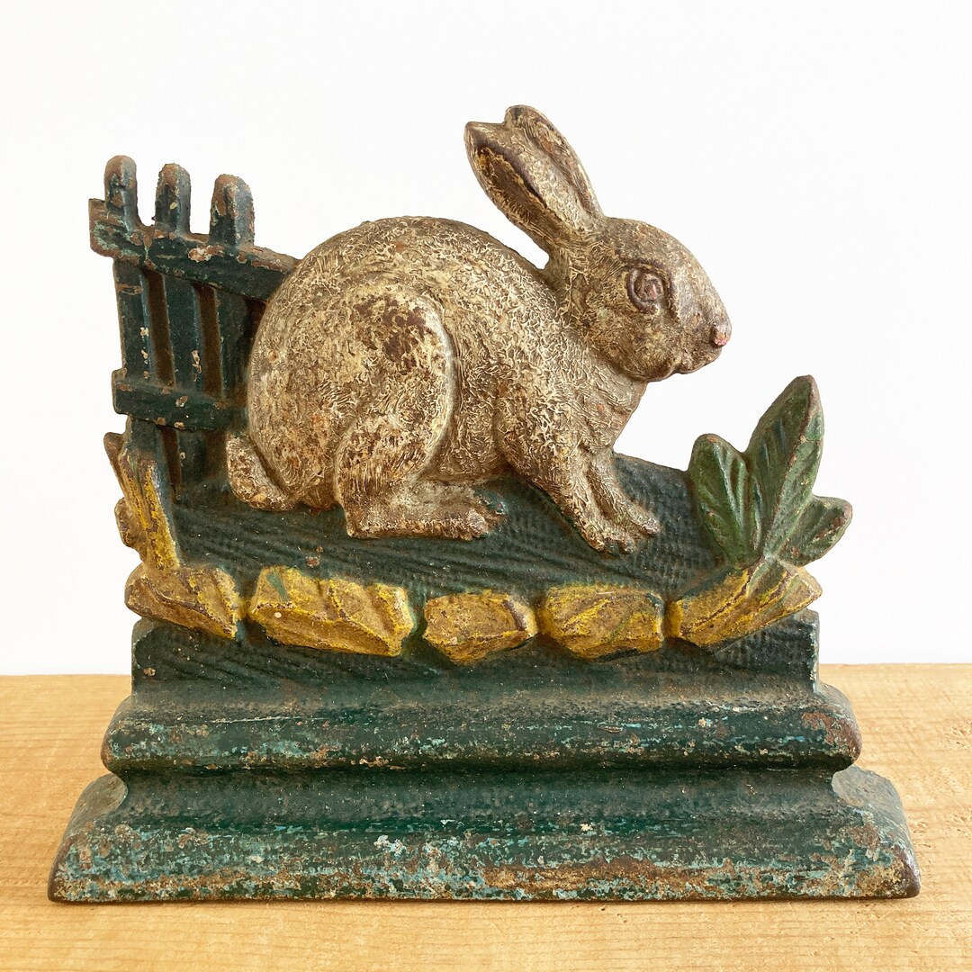 Rare, Antique Rabbit Doorstop From Albany Foundry C1920, Original ...