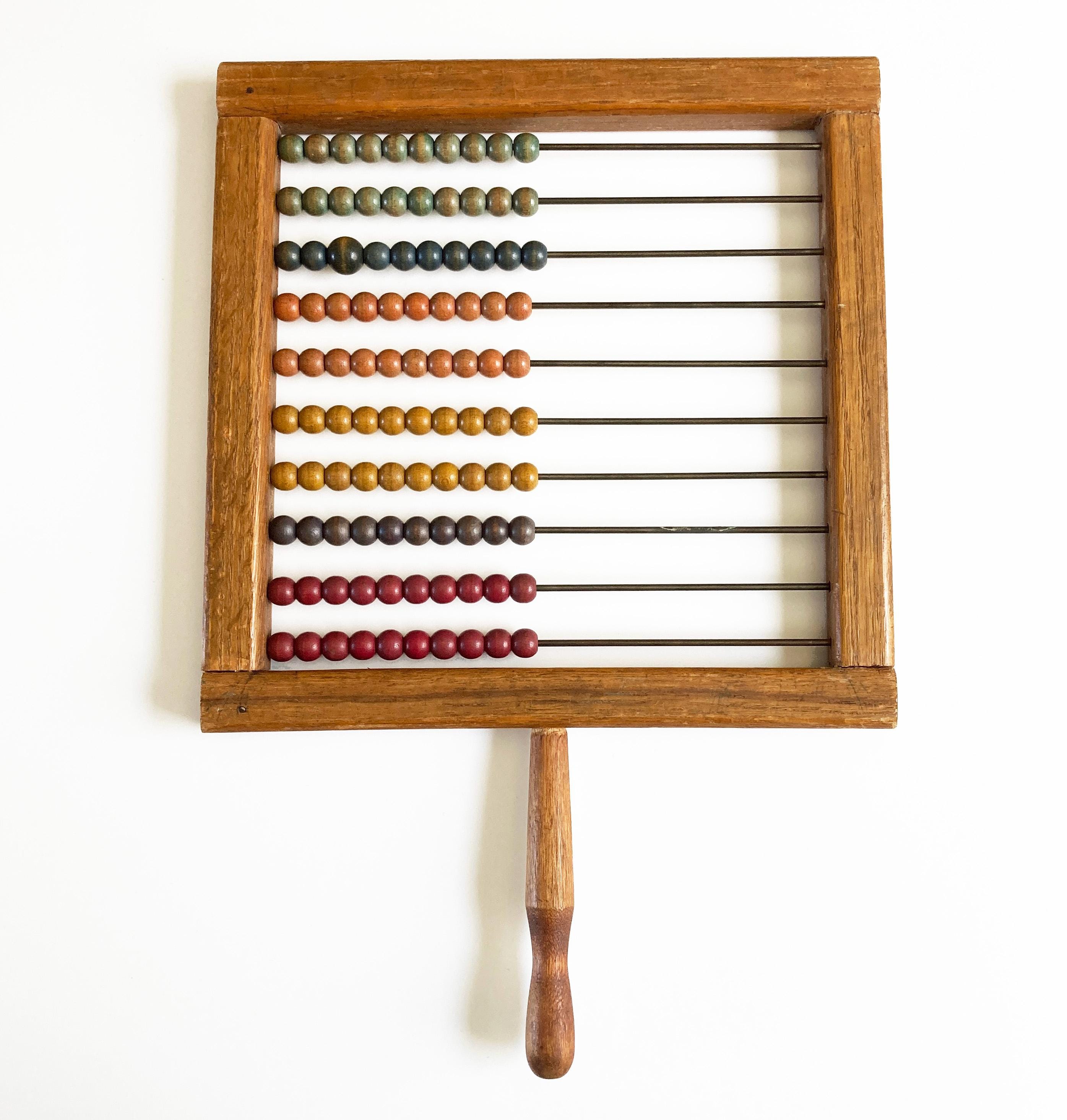 Vintage Wooden Abacus C1920, Handmade With Colorful Wood Beads and ...
