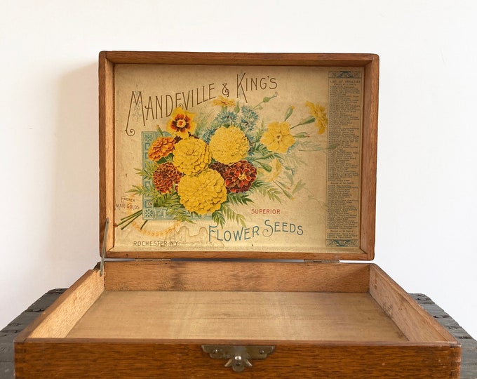 Antique Flower Seed Box From Mandeville & King Co., Wooden Country ...