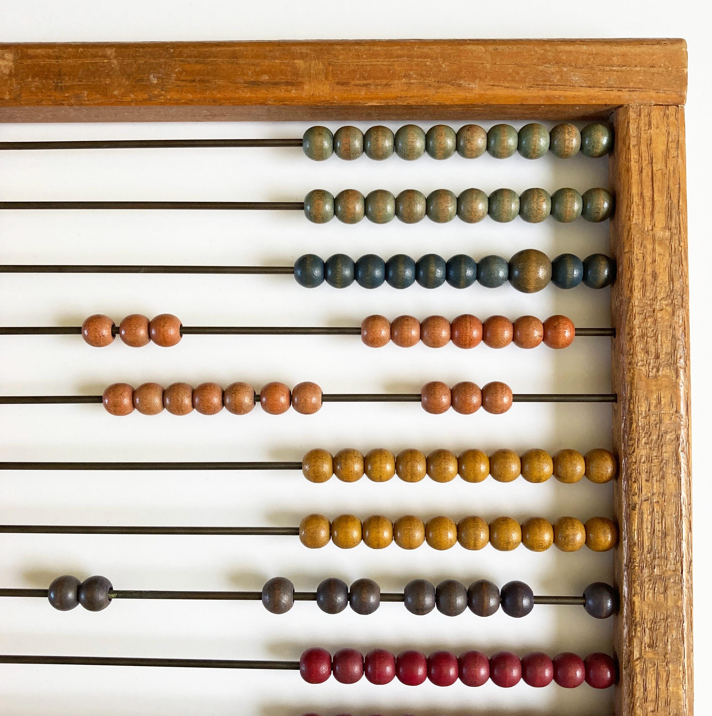 Vintage Wooden Abacus C1920, Handmade With Colorful Wood Beads and ...