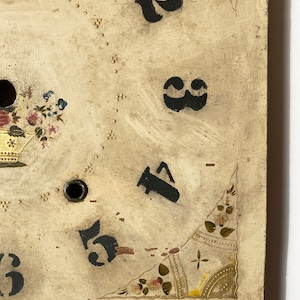 Antique Folk Art Clock Dial C1920, Hand-painted Clock Face With Gilt ...