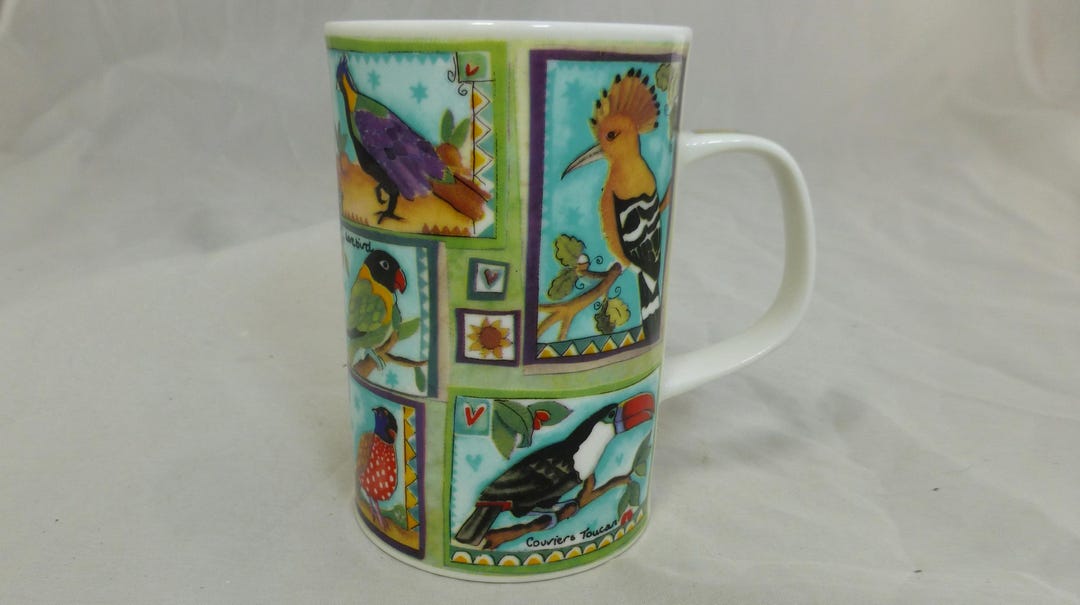 Dunoon Living World Fine Bone China Mug With Colourful Design of ...