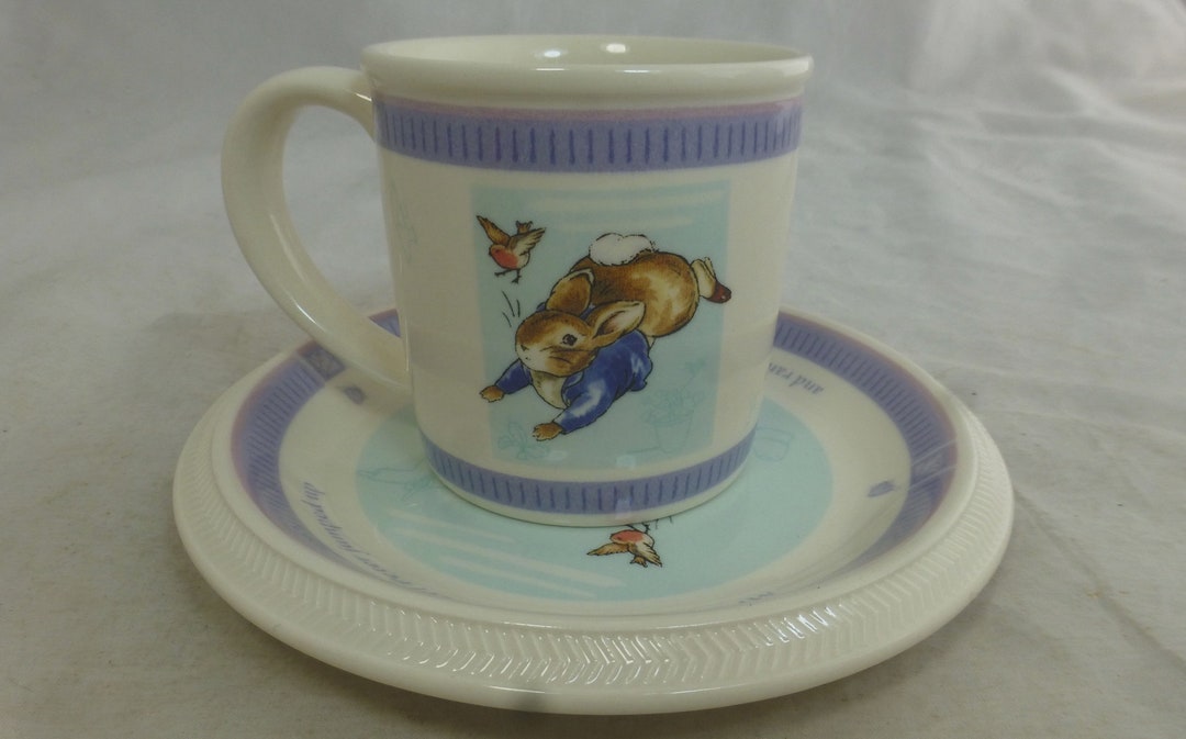 Wedgwood Peter Rabbit and Robin “mr Mcgregor Saw Peter” Mug & Plate Set ...