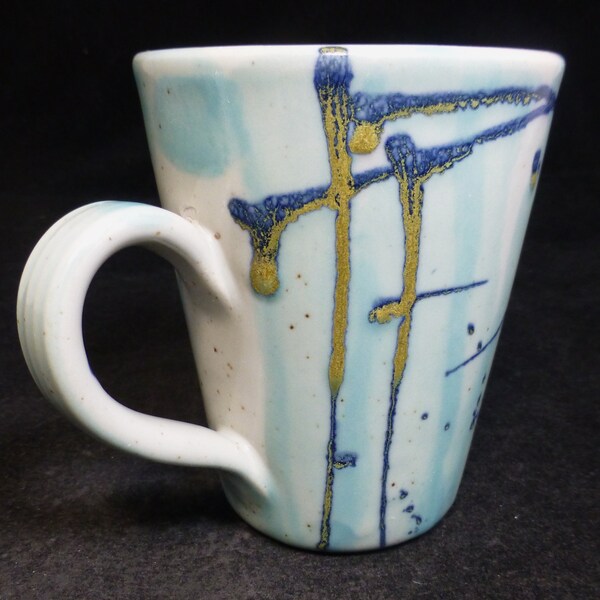 Blue and Gold Mug - Etsy
