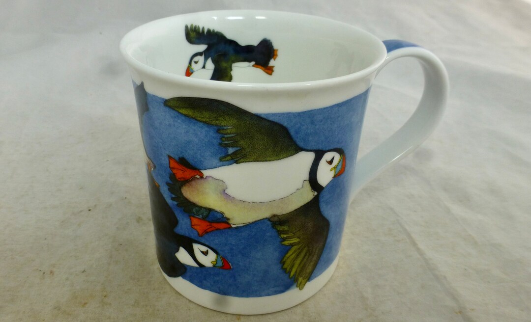 Rare Dunoon Flying Puffins Fine Bone China Tankard Mug – Beautiful ...