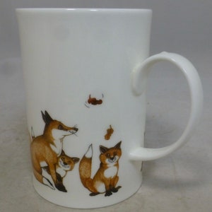 Dunoon Vintage Clever Devils Fox Family Fine Bone China Mug Cherry ...